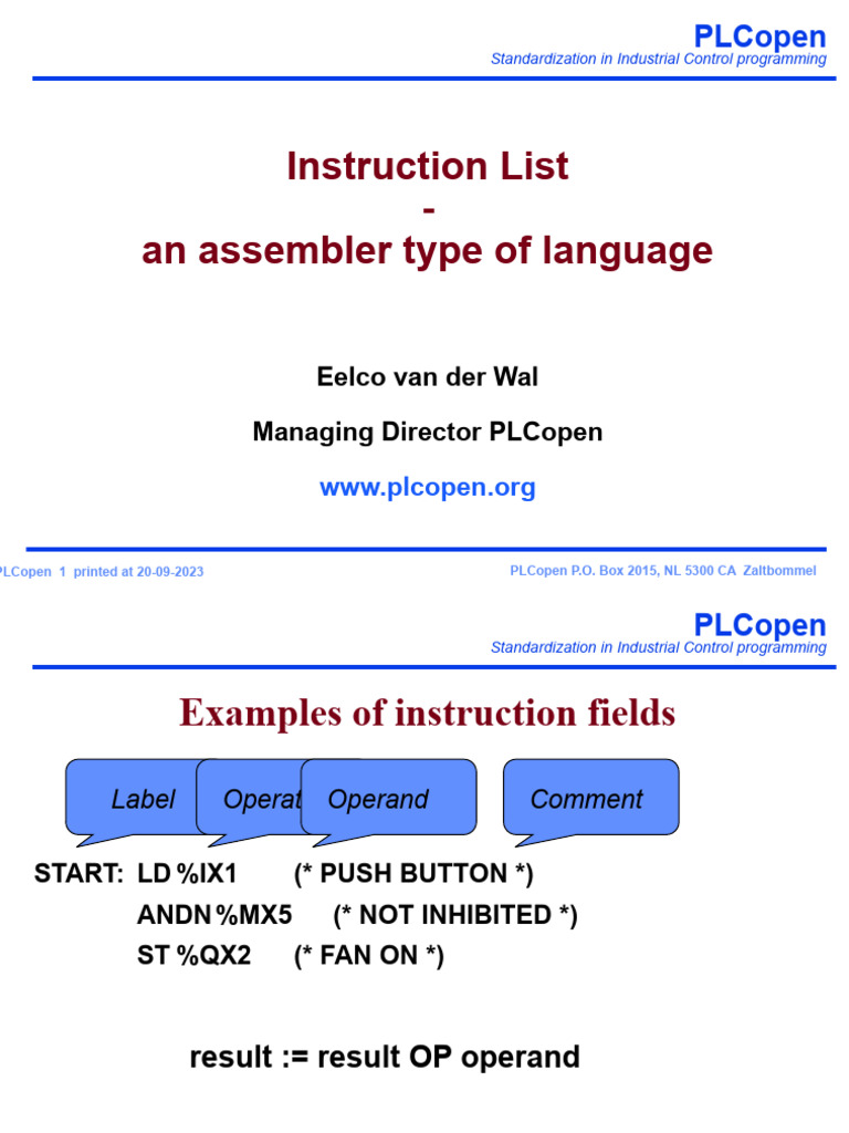 Introduction Instruction List | PDF | Mathematical Notation | Software ...