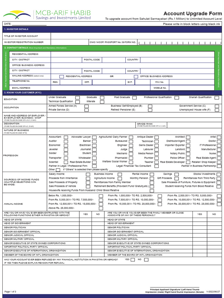 Account-Upgrade-Form (New) | Download Free PDF | Federally Administered ...