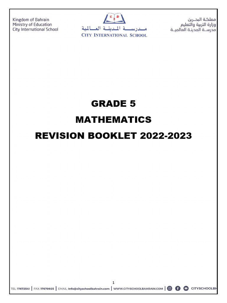 Revision Booklet-5 | PDF | Multiplication | Mathematics