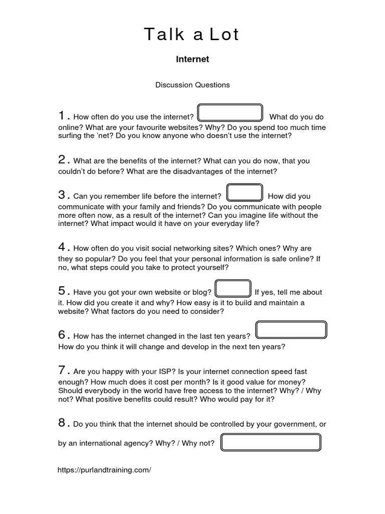 Internet Discussion Questions Guide | PDF | Computers