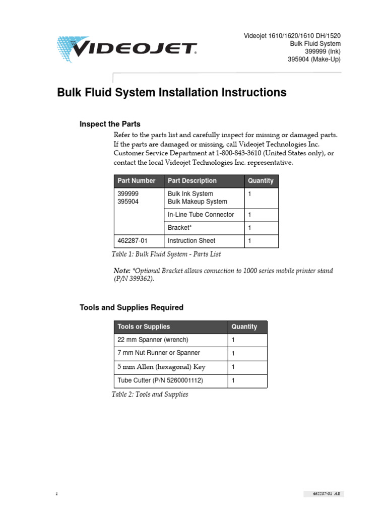 Bulk Fluid System Installation Instructions: Inspect The Parts | PDF | Electrical Connector ...