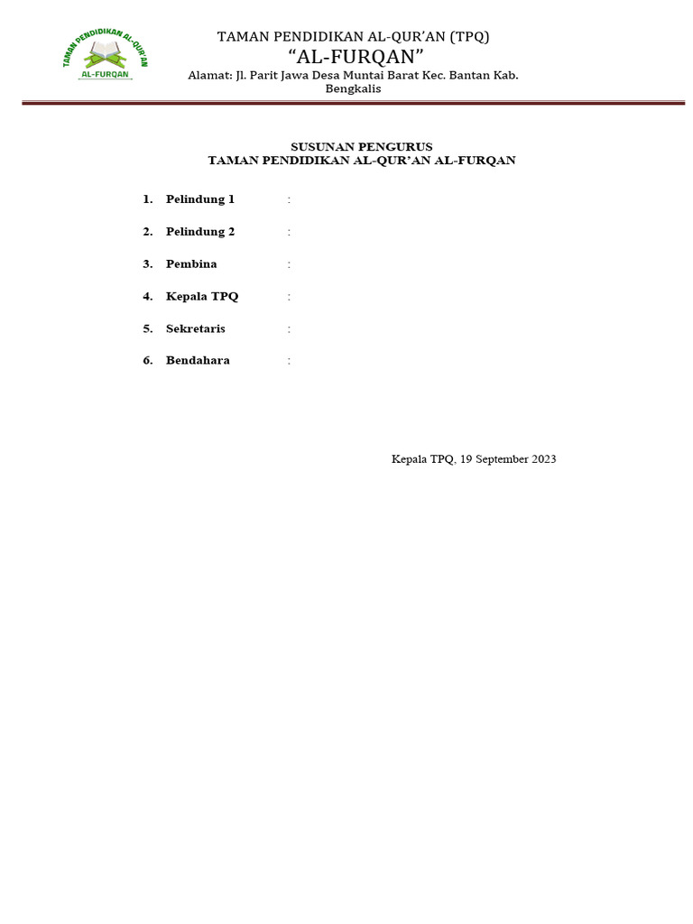 Susunan Pengurus | PDF