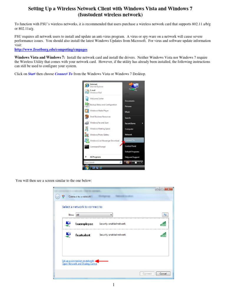 Setting Up A Wireless Network Client With Windows Vista and Windows 7 ...