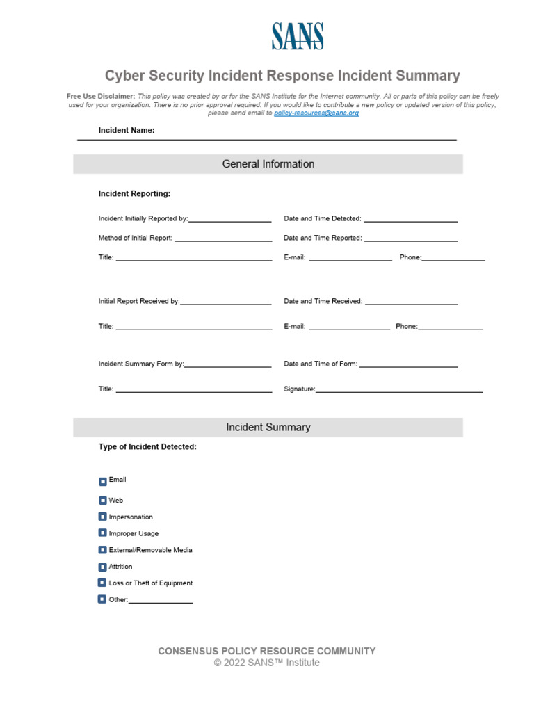 CFIHF Incident Response Identification | PDF