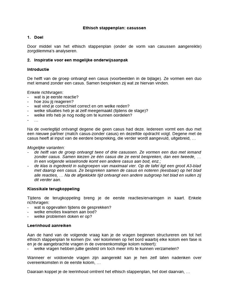 Casussen Ethisch Stappenplan v2 | PDF