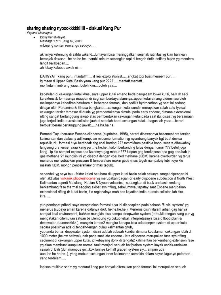 Geologi Formasi Tuyu di Upper Kutai Basin | PDF