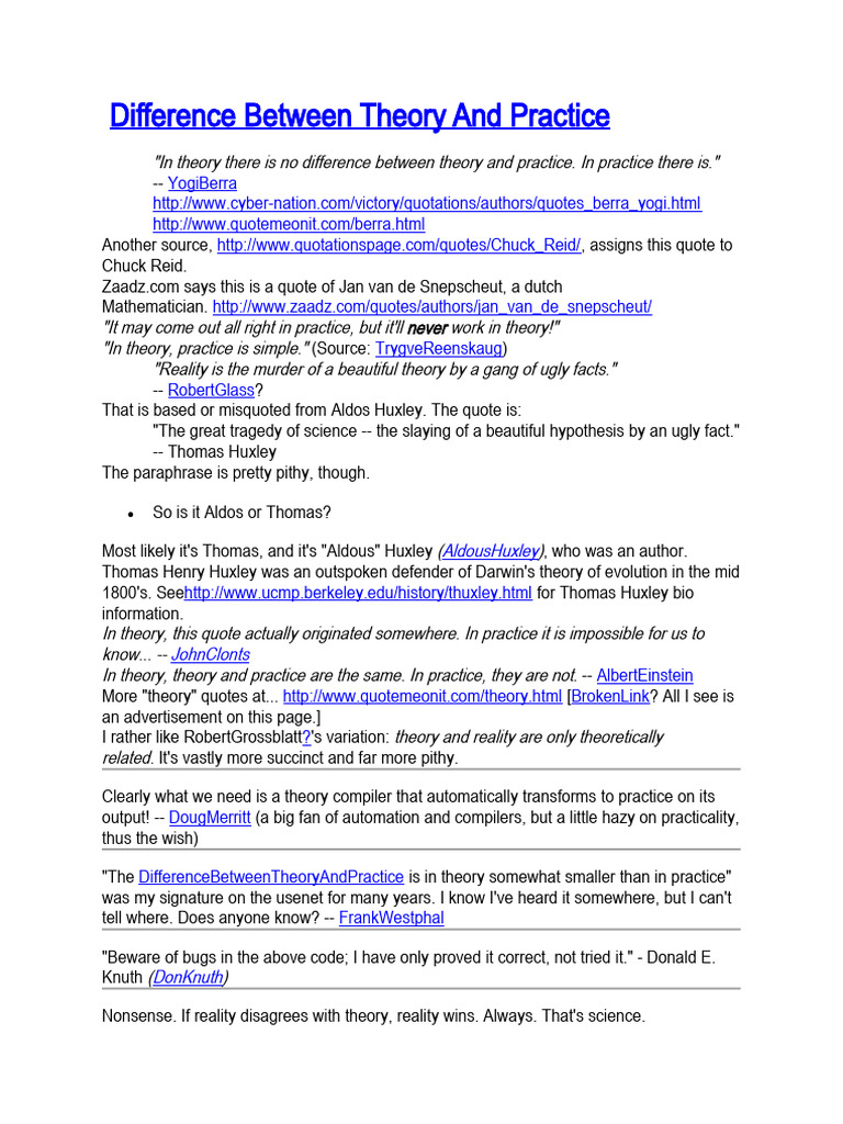 Difference Between Theory and Practice | PDF | Theory | God