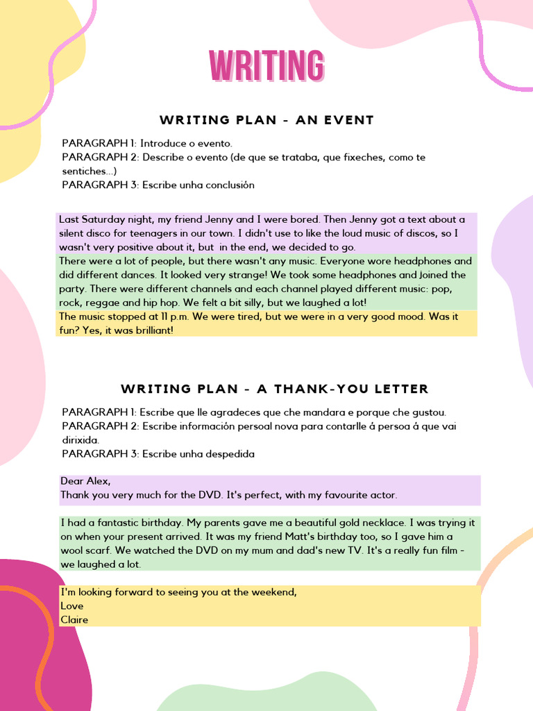 Writing 2º Eso | PDF