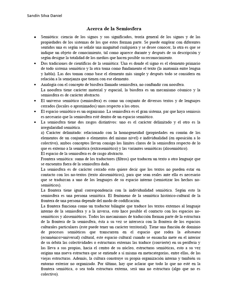 Acerca de La Semiosfera | PDF | Semiótica | Traducciones