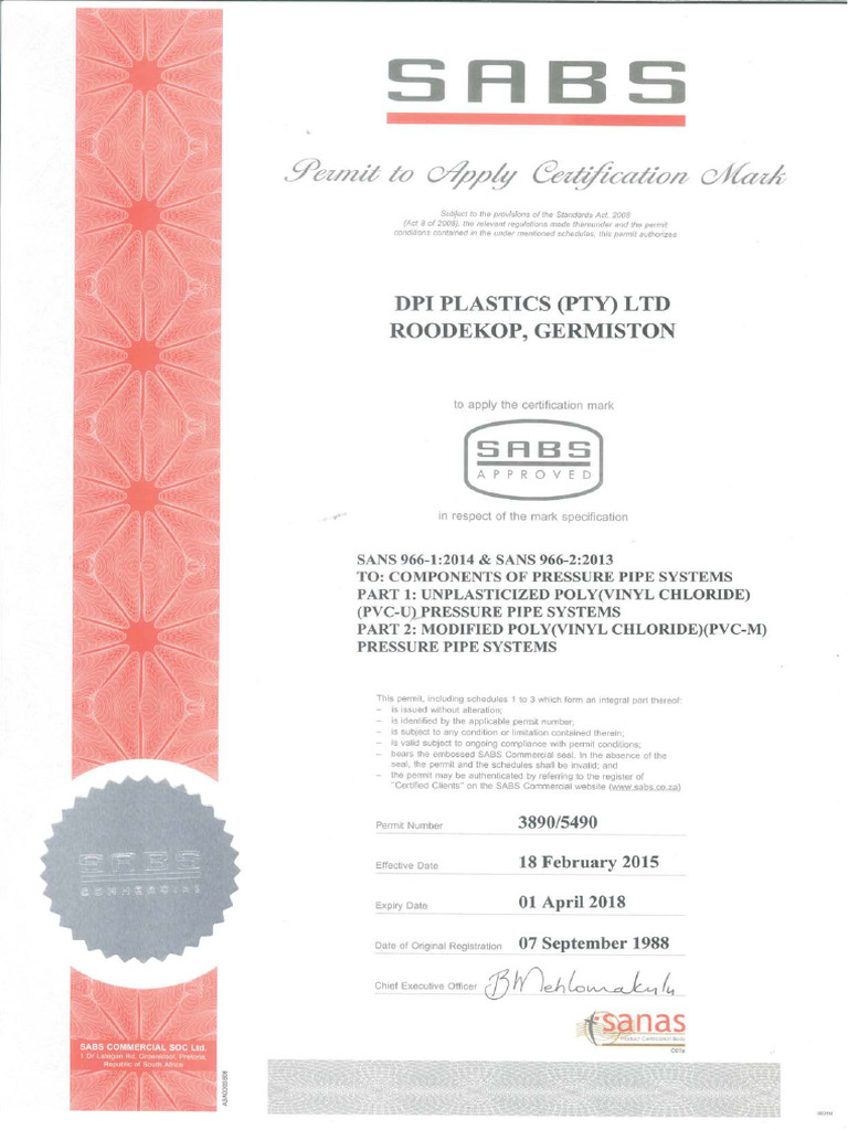 Dokumen - Tips - Sans 966 Parts 1 2 Dpi Plastics 966 12014 Sans 966 22013 To Components of ...