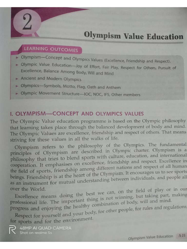 CH - 2 Olympism Value Education | PDF