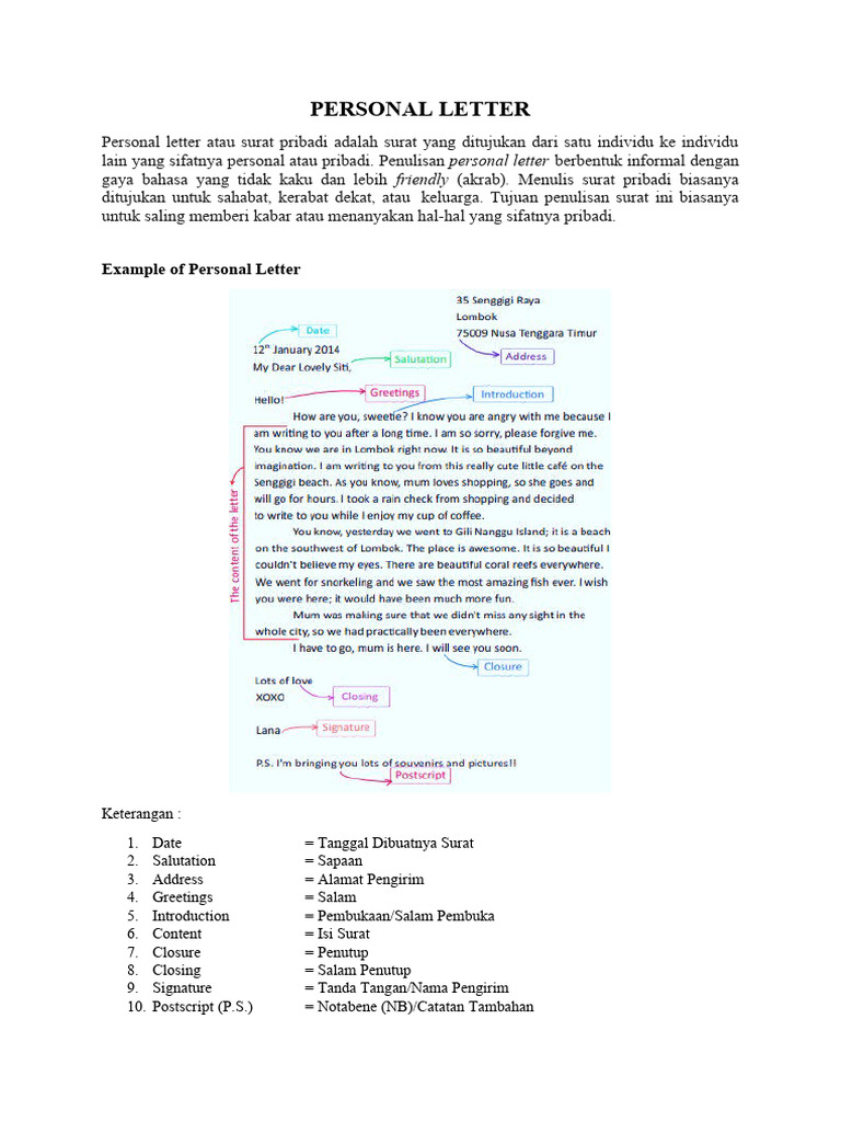 Contoh dan Format Surat Pribadi | PDF