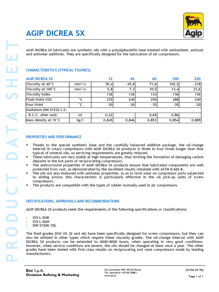 Dicrea SX 46 | PDF | Motor Oil | Chemistry