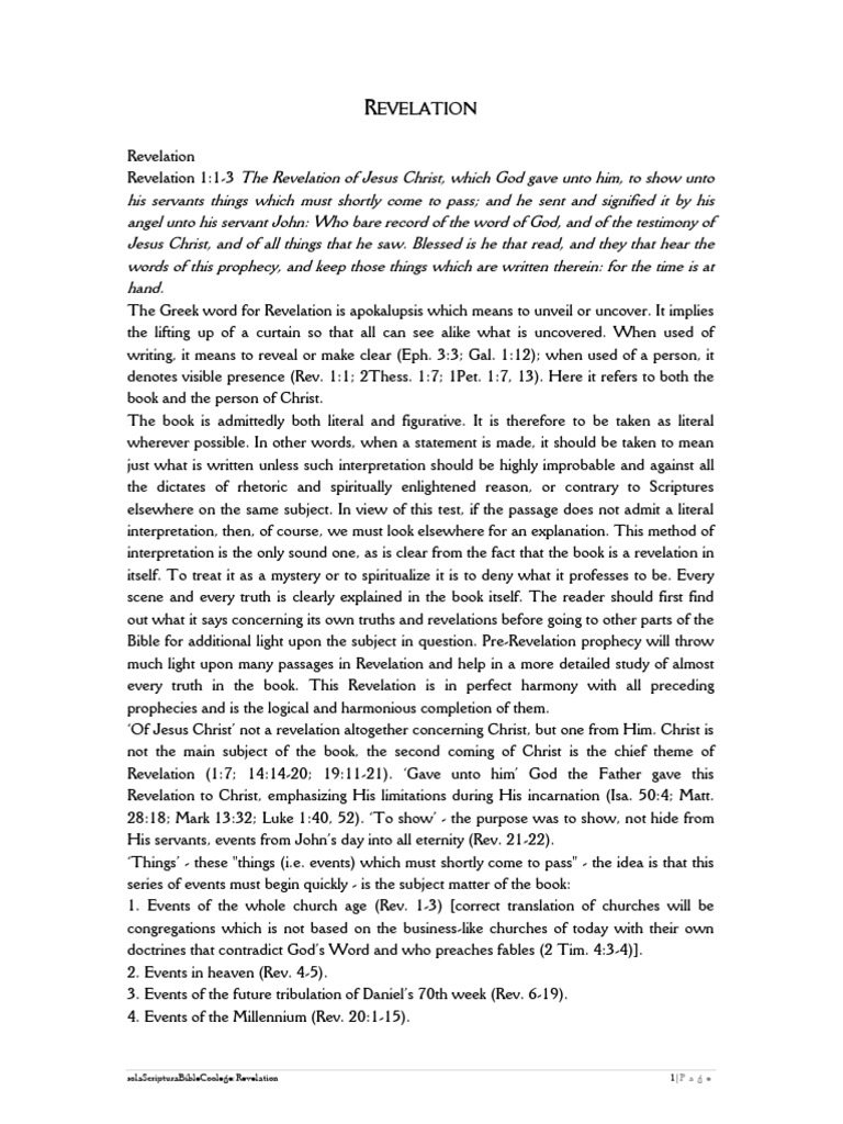 Understanding the Book of Revelation | PDF | John The Apostle | Jesus
