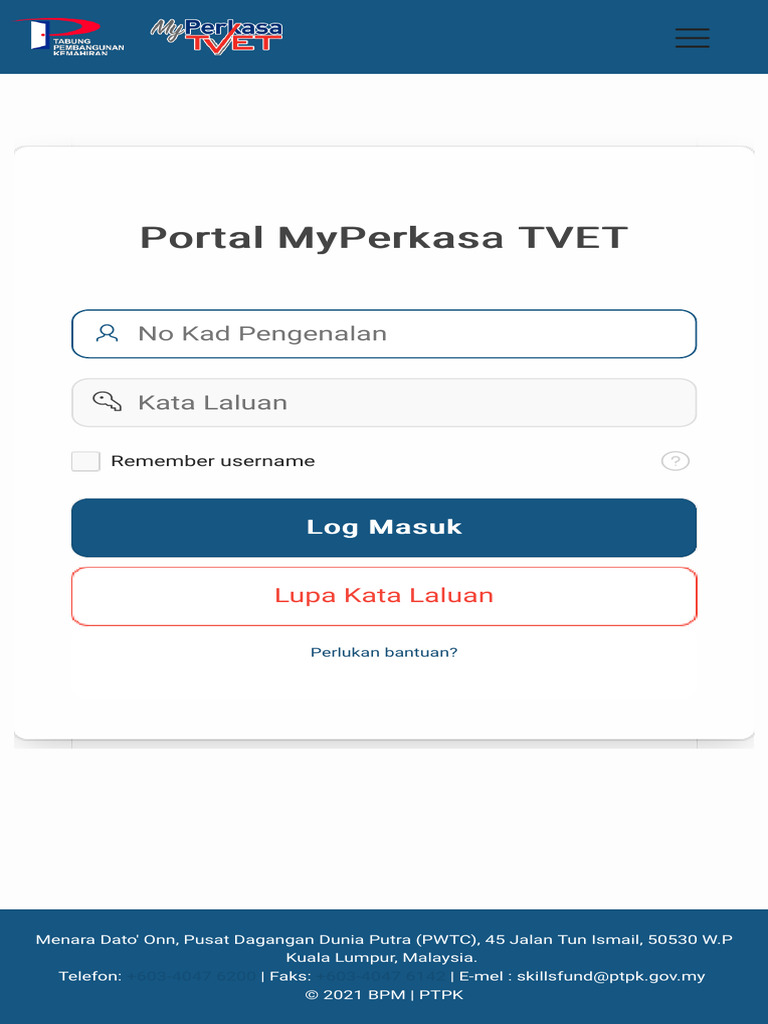 PTPK - MyPerkasa TVET | PDF