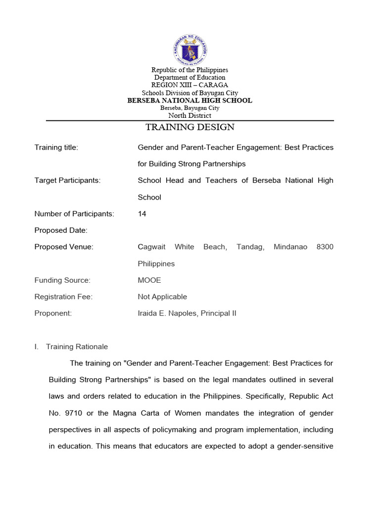 Gad Training Design | Download Free PDF | Teachers | Inclusion (Education)