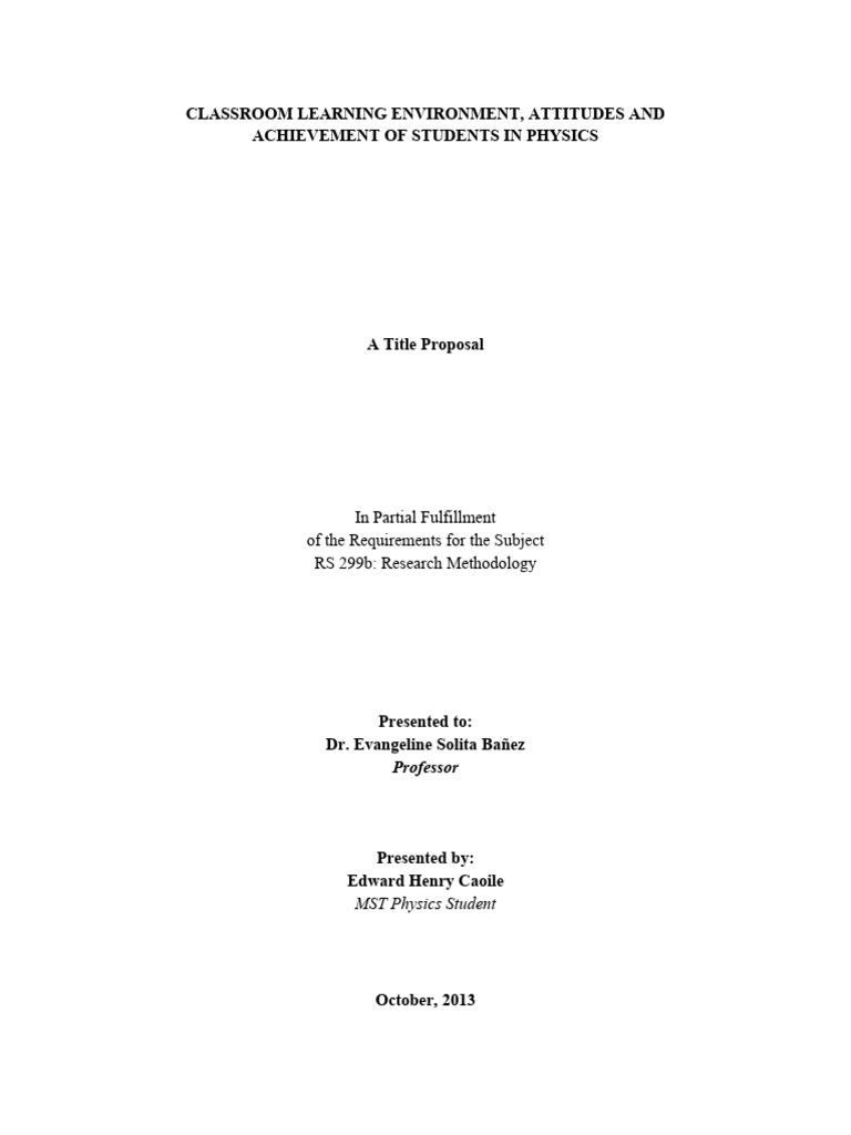 Physics Learning Environment And Student Attitudes Pdf Science