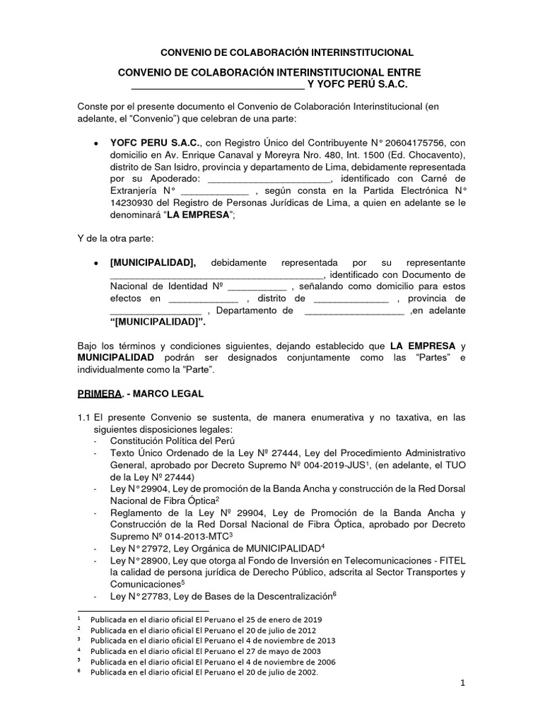 Anexo 2 Modelo De Convenio De Colaboración Interinstitucional Pdf