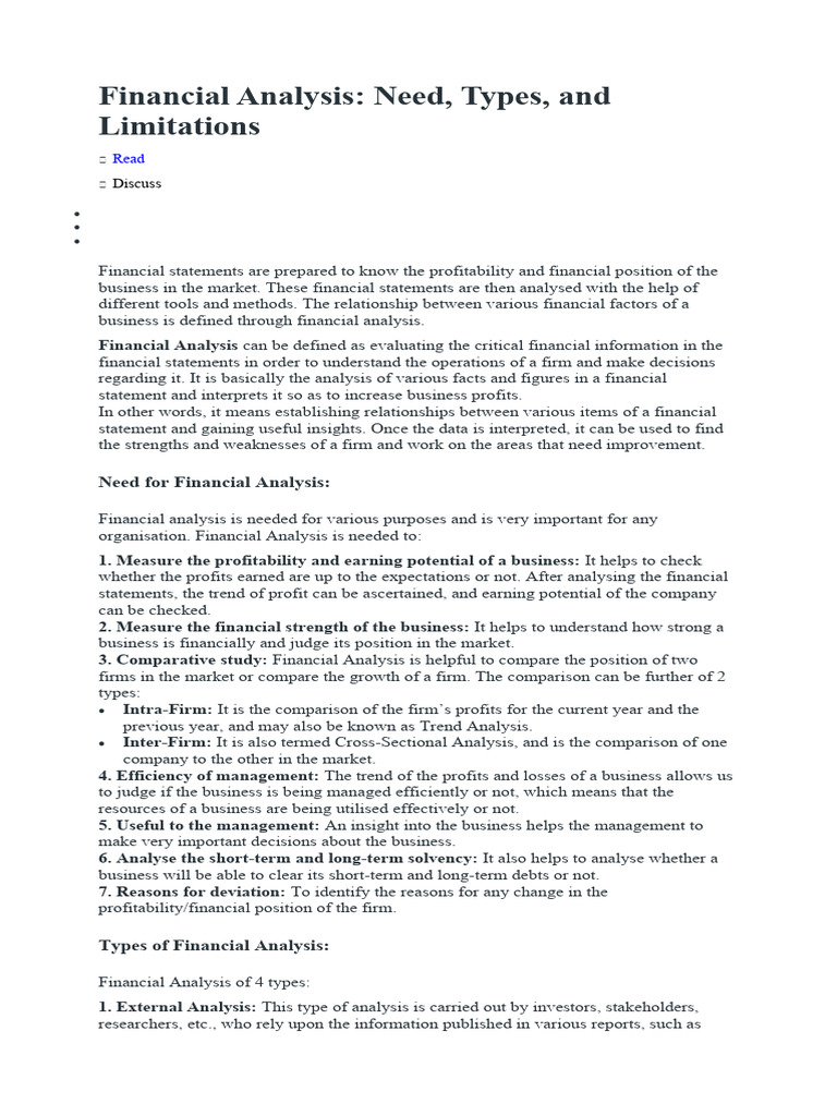 Financial Analysis | PDF | Financial Analyst | Financial Statement