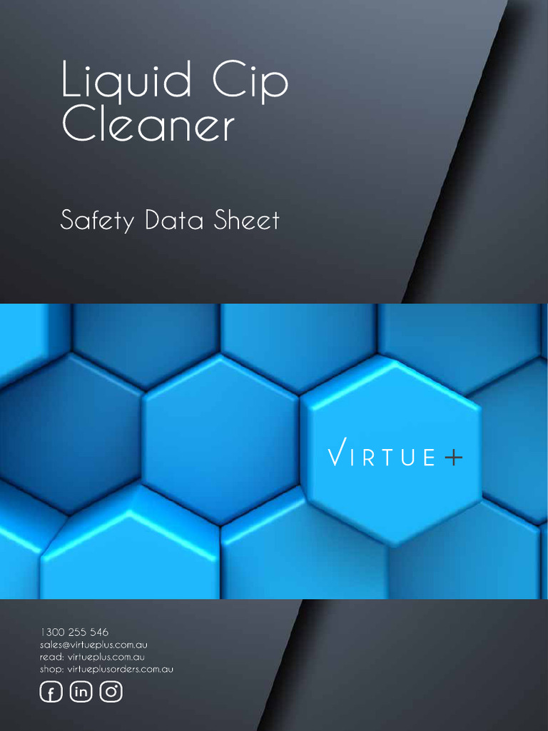 Liquid CIP Cleaner Safety Data Sheet | PDF | Toxicity | Personal ...