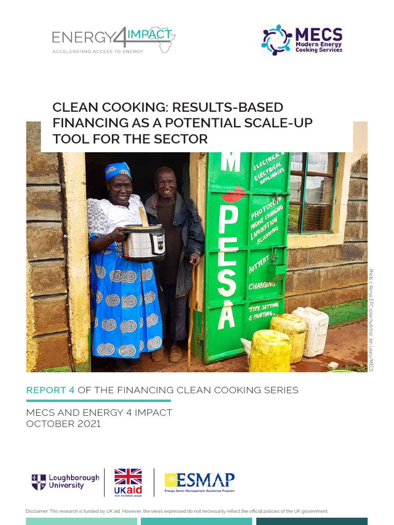 Clean Cooking Results Based Financing As A Potential Scale Up Tool For ...