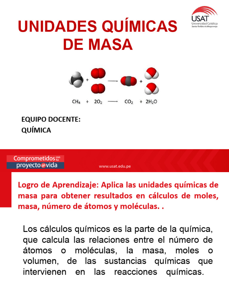 SESION 9. Unidades Quimicas de Masa | PDF | Química | Mole (Unidad)