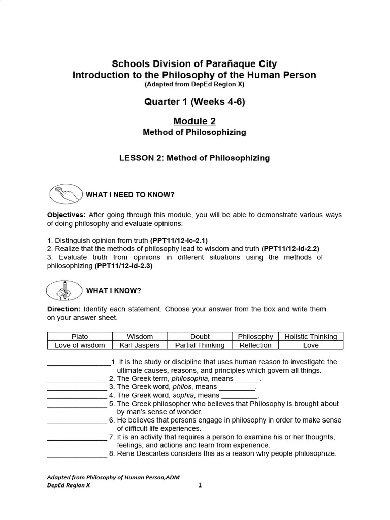 Philo G12 Module2 WK4-6 | PDF | Truth | Methodology