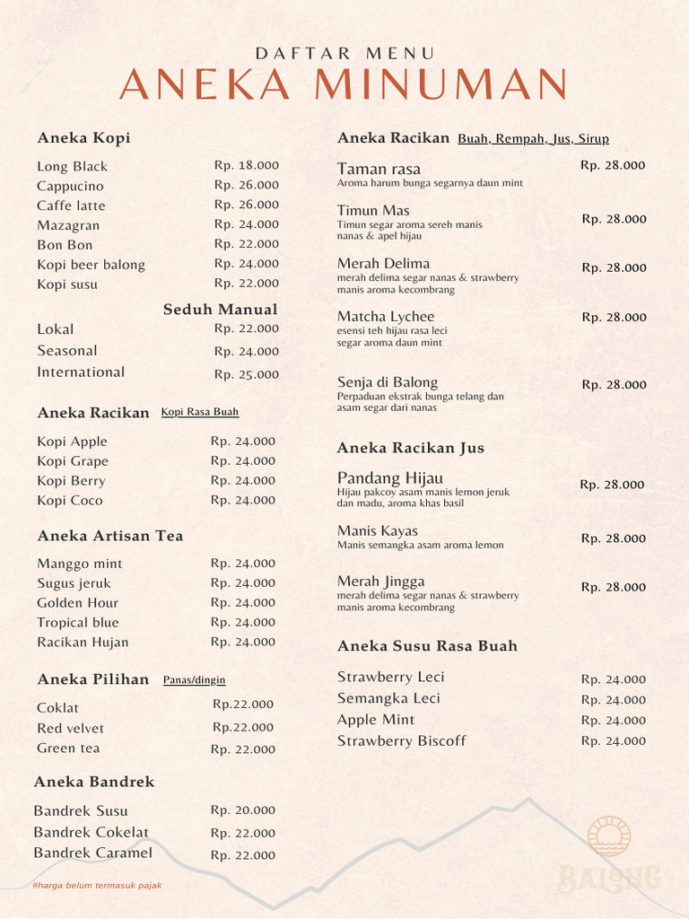 Menu Reguler Balong | PDF
