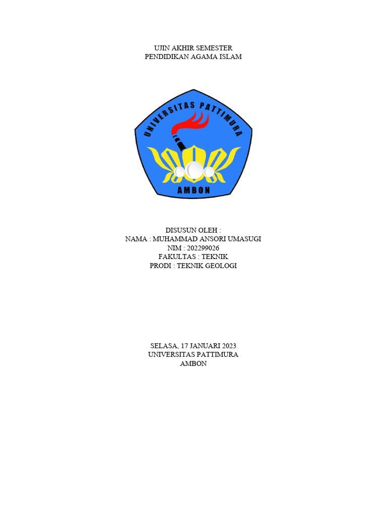 Uas Pai Muhammad Ansori Umasugi | PDF | Sains & Matematika