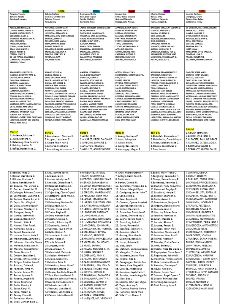Class Roster for Nursing Program | PDF