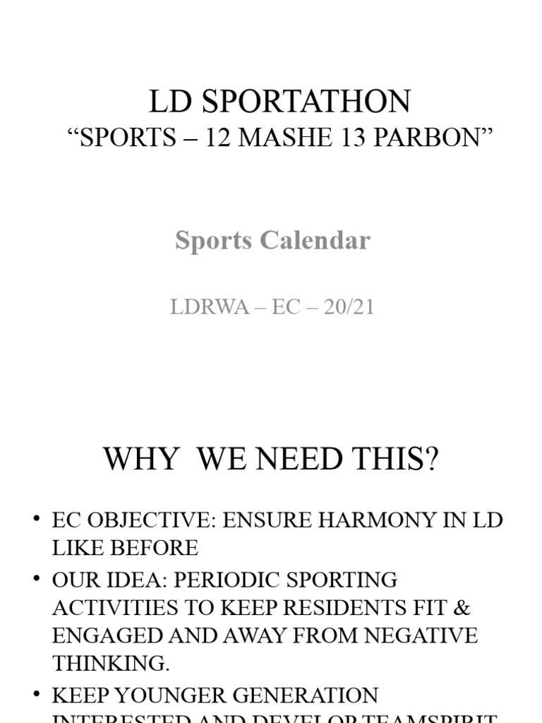 LD Sportathon | Download Free PDF | Tournament | Leisure