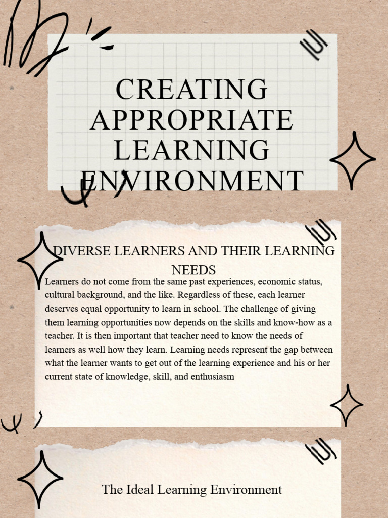 Creating Appropriate Learning Environment | PDF | Learning | Teachers