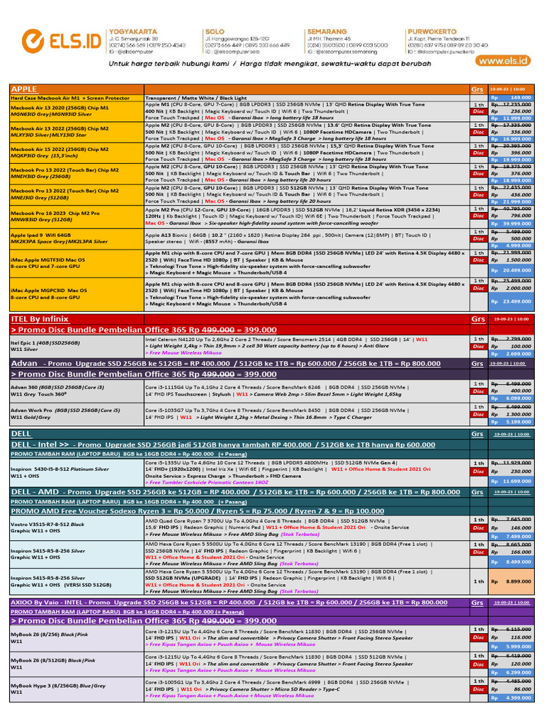 ELS 19 September 2023 | PDF | Computing | Product Introductions