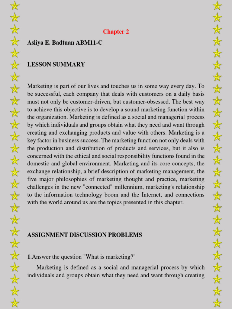 Chapter 2 | PDF | Marketing | Customer