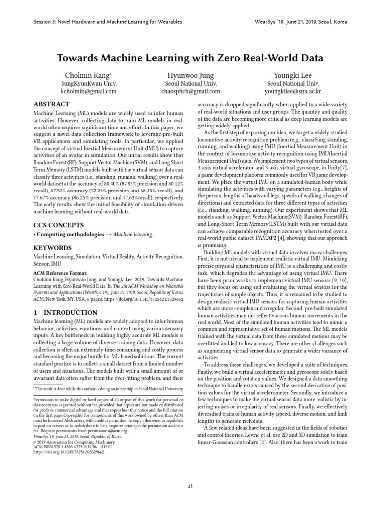 2019 Towards Machine Learning With Zero Real World Data Pdf Simulation Machine Learning