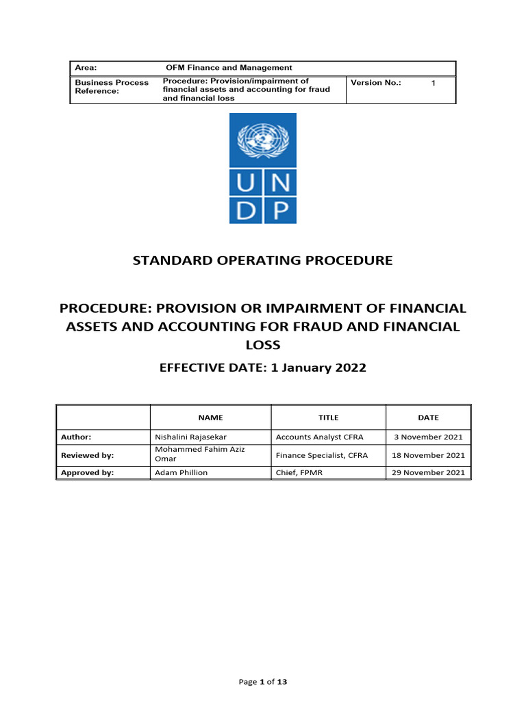 Impairment of Financial Assets Procedure | PDF | Business Economics | Money