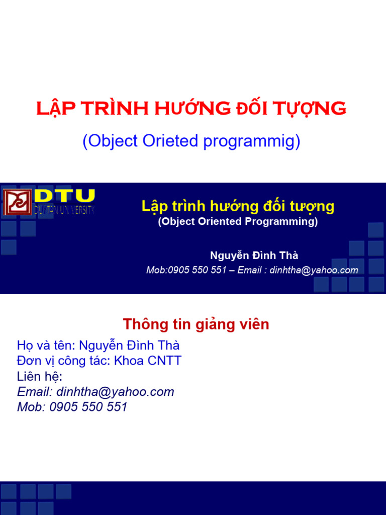 CS311 - OOP - Lecture 1. Tong Quan Java | PDF