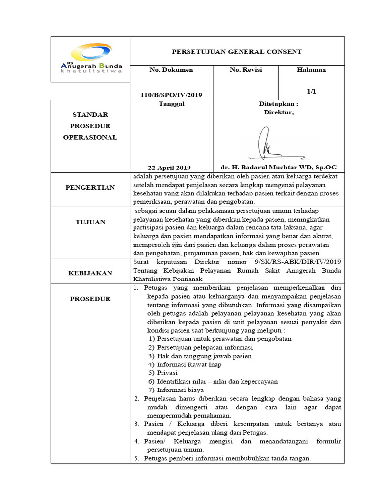Persetujuan General Consent | PDF