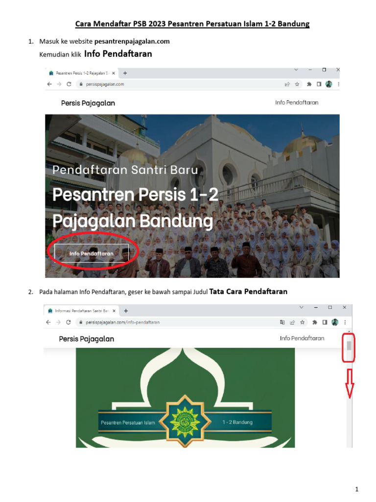 Cara Daftar PSB 2023 PPI 1-2 Bandung | PDF