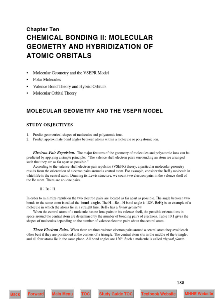 Chemical Bonding II - VSEPR Model | PDF | Chemical Polarity | Molecular ...