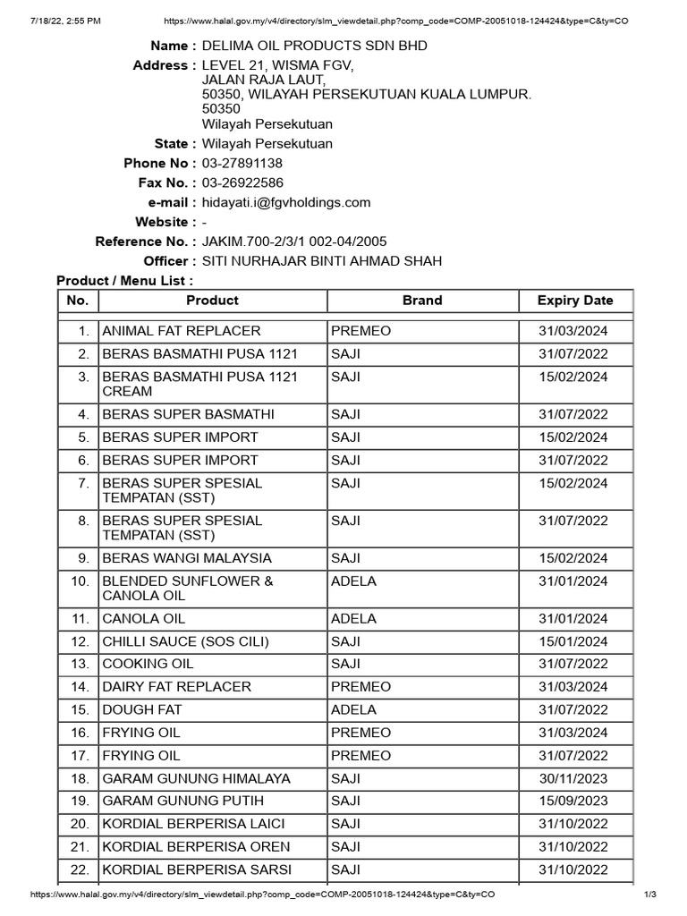 Halal Certified Products by Delima Oil | PDF | Cooking | Cuisine
