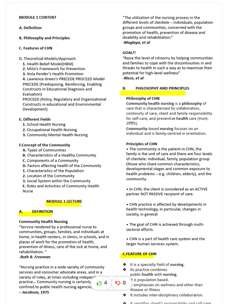 CHN Module 1 Notes Community | PDF | Behavioural Sciences | Psychology CHN Module 1 Notes Community | PDF | Behavioural Sciences | Psychology