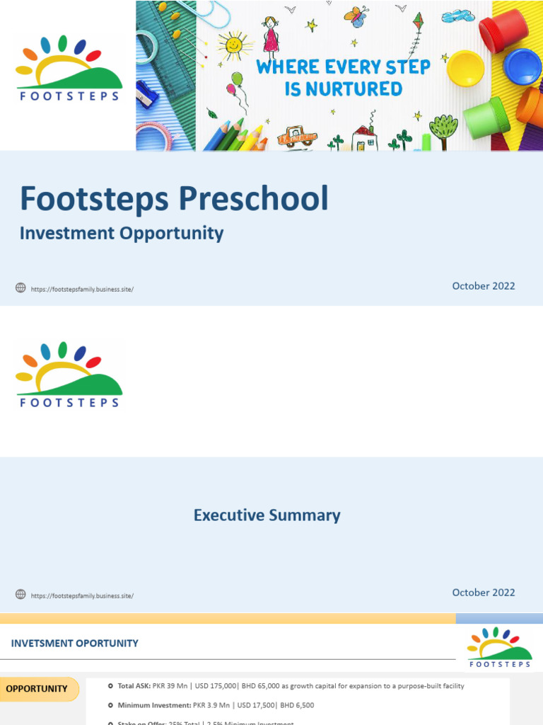 Preschool Investment Prospectus | PDF | Discounted Cash Flow | Investing