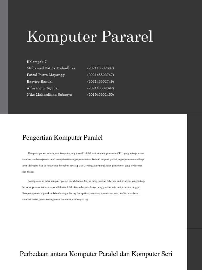 Komputer Paralel: Konsep & Manfaat | PDF | Komputer