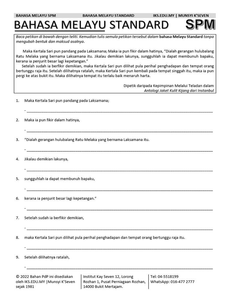 Bahasa Melayu Standard (PDP) | PDF