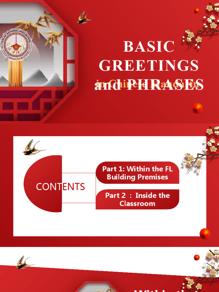 Basic Greetings in Mandarin 1 | PDF | Languages Of Taiwan | Mandarin ...