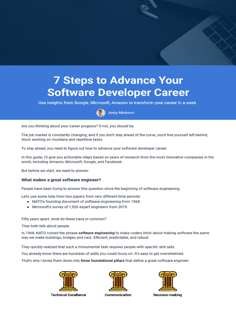 7 Steps To Advance Software Developer Career | PDF | Communication ...