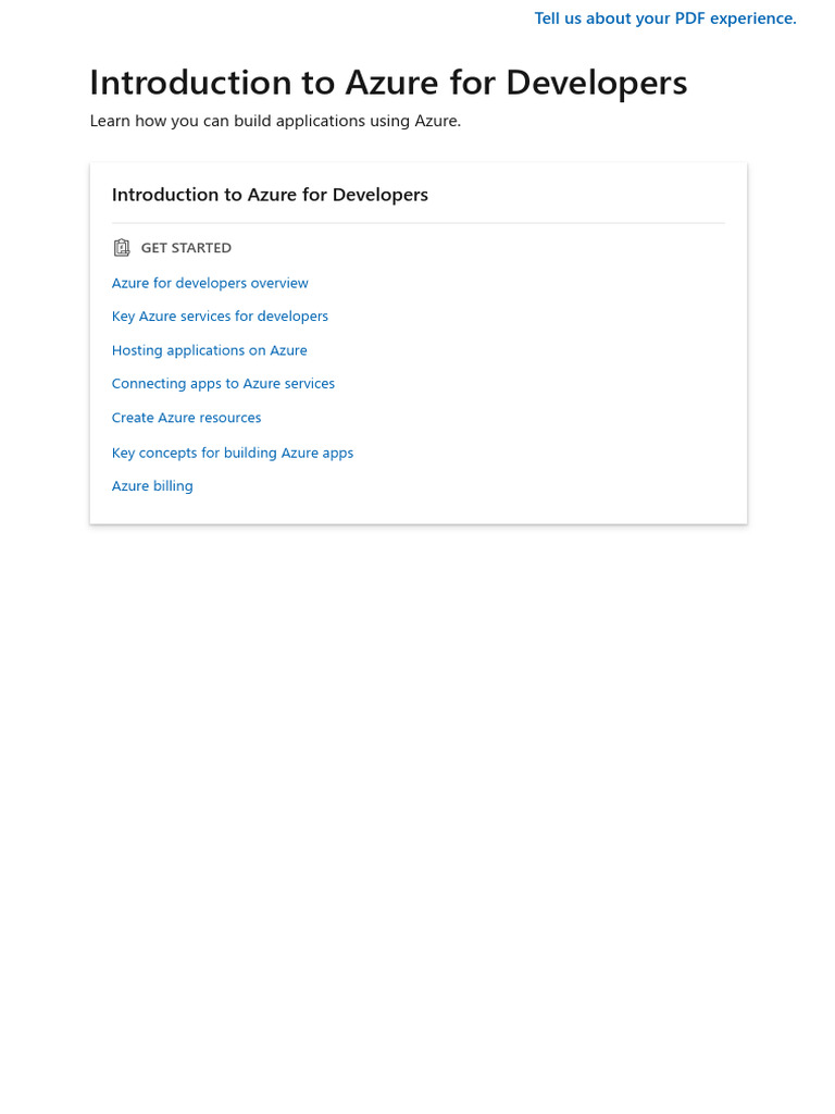 Azure Developer Intro | PDF | Microsoft Azure | Cloud Computing