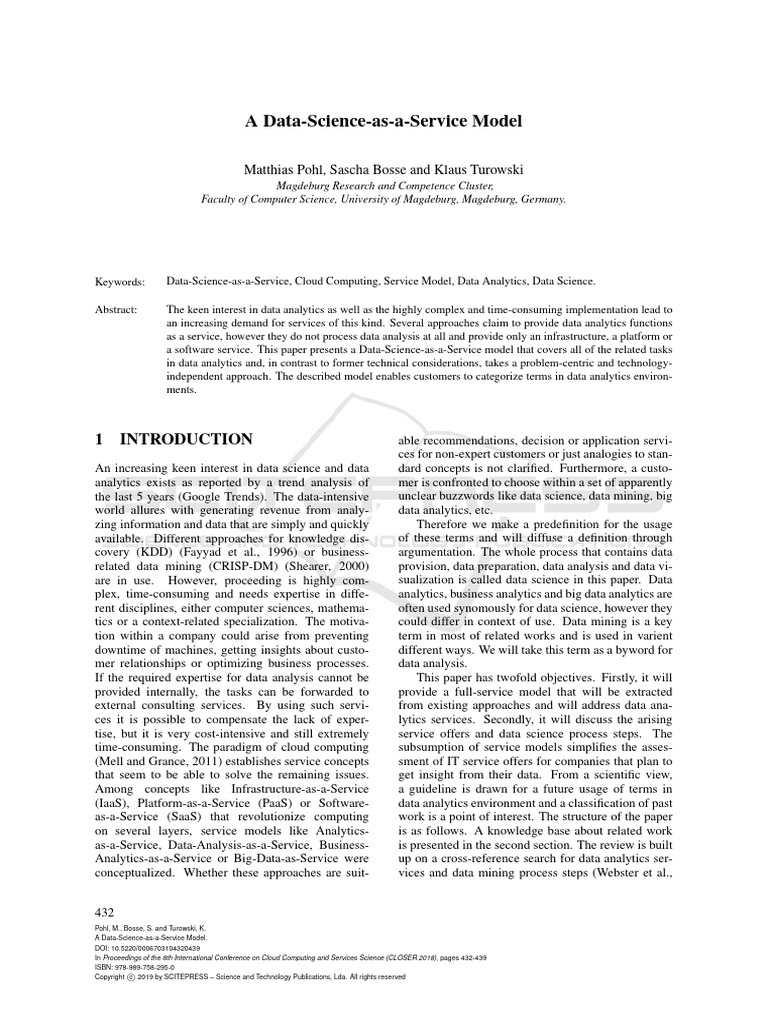 67031-Data Science As Service | PDF | Cloud Computing | Data Mining