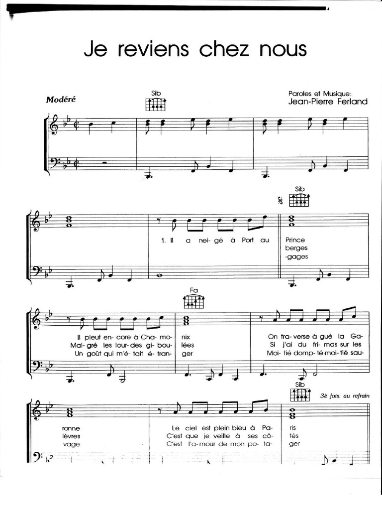 Je Reviens Chez Nous | PDF